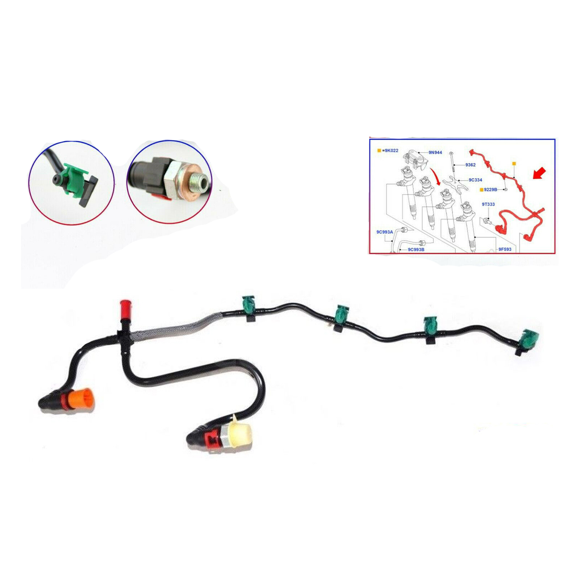 TUYAU DE RETOUR Injecteur prévu pour Fiat Ducato 2.2D - 124160656287 ...