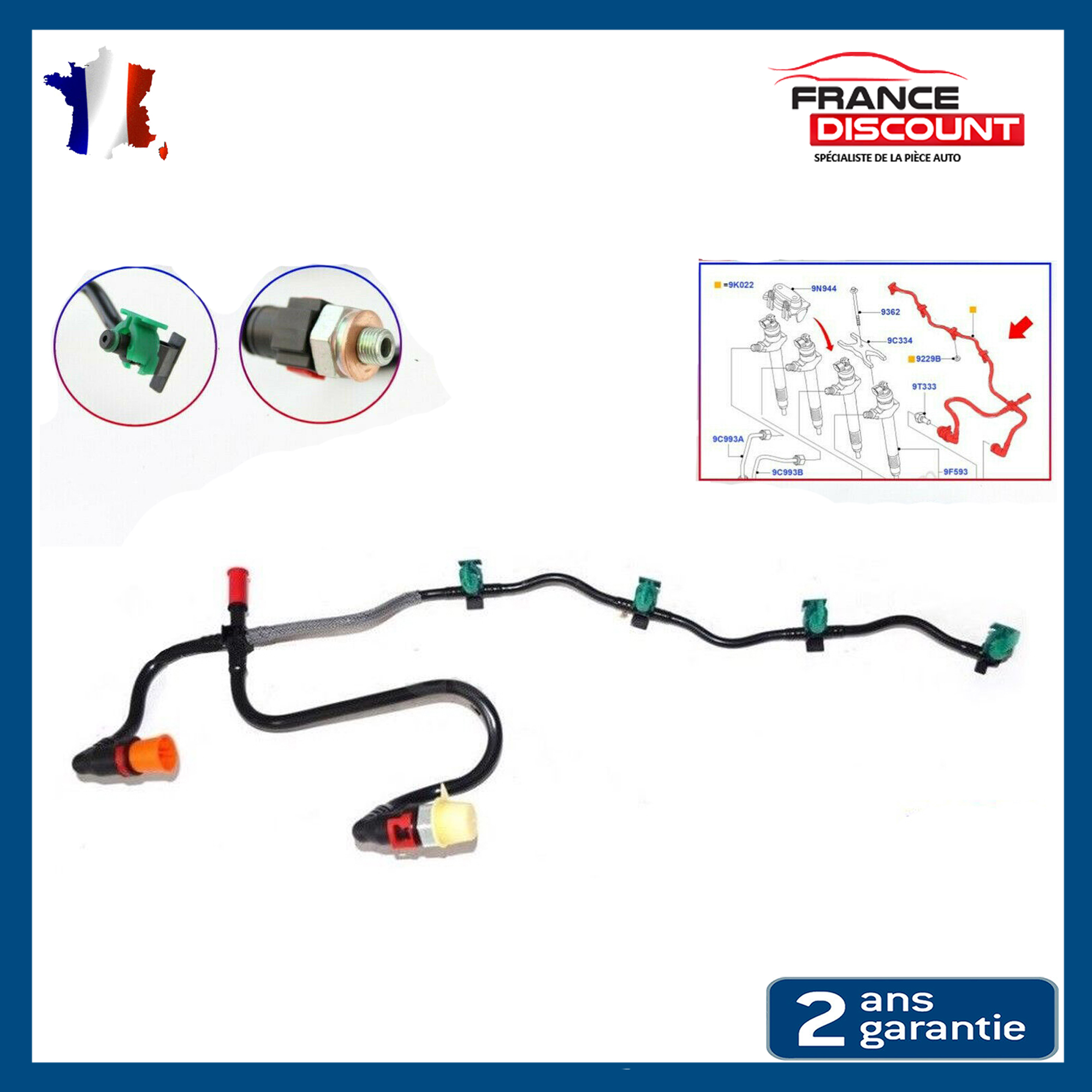 TUYAU DE RETOUR Injecteur prévu pour Fiat Ducato 2.2D - 124160656287 ...
